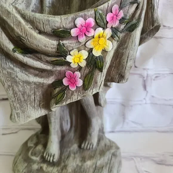 Colorful Girl with Flowers Bird Seed Feeder – Delightful Garden Decor ...